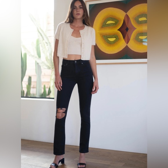 Reformation | Jeans | Liza High Rise Straight Long Jean In Black | Poshmark